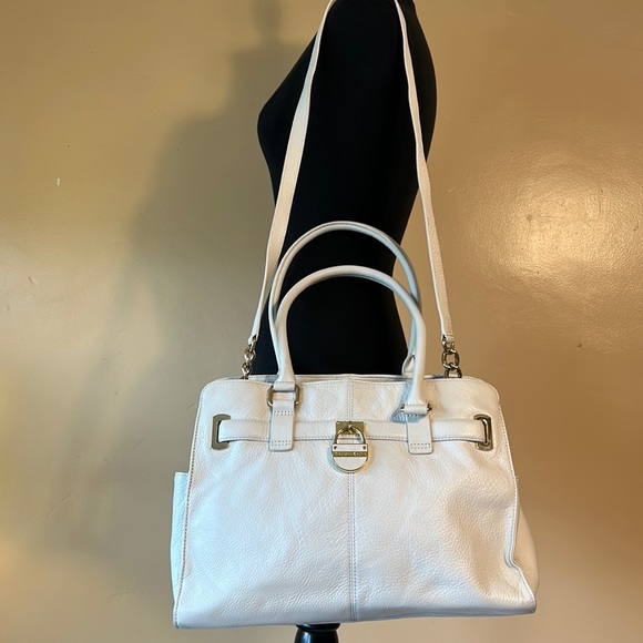 Calvin Klein | Bags | Calvin Klein Modena Ivory Leather Tote | Poshmark